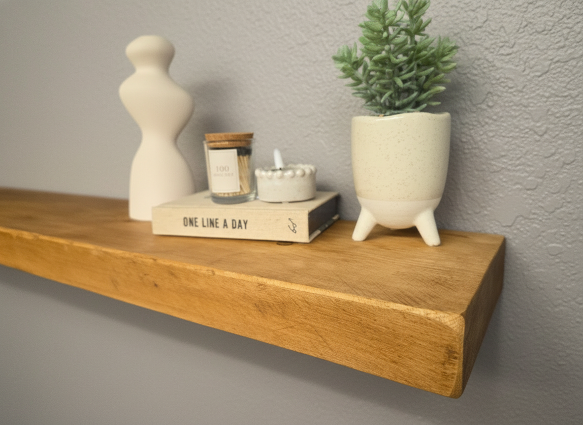 Rustic floating shelf 15 or 20cm – Real Beams